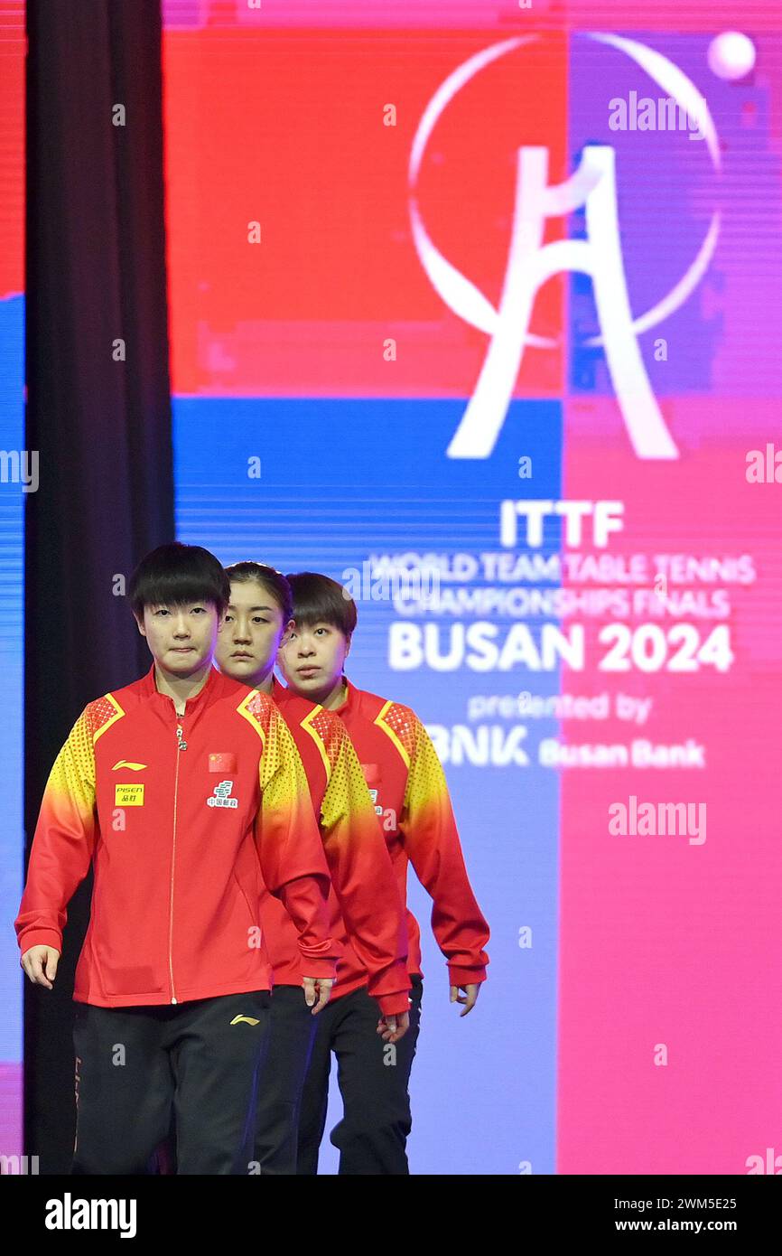 Busan, South Korea. 24th Feb, 2024. Players of China enter the court ...