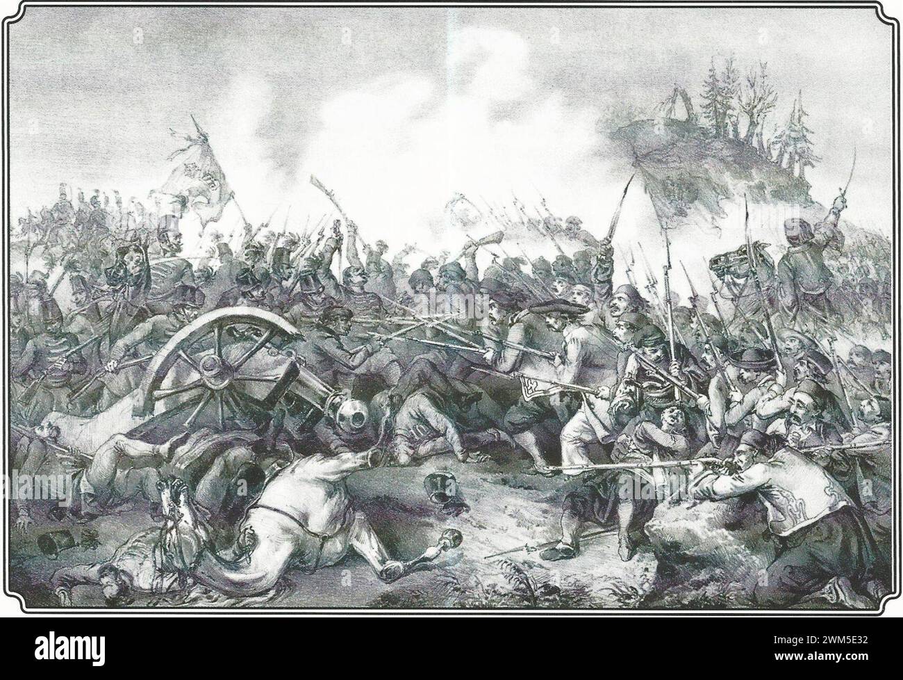 Battle of Pancsova - 2 January 1849 by Vincenz Katzler Stock Photo - Alamy
