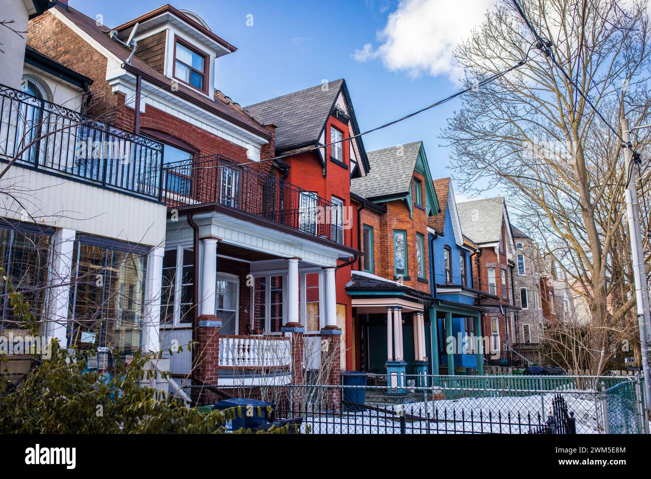 Toronto, Canada - Colourful houses on street of Toronto Stock Photo - Alamy