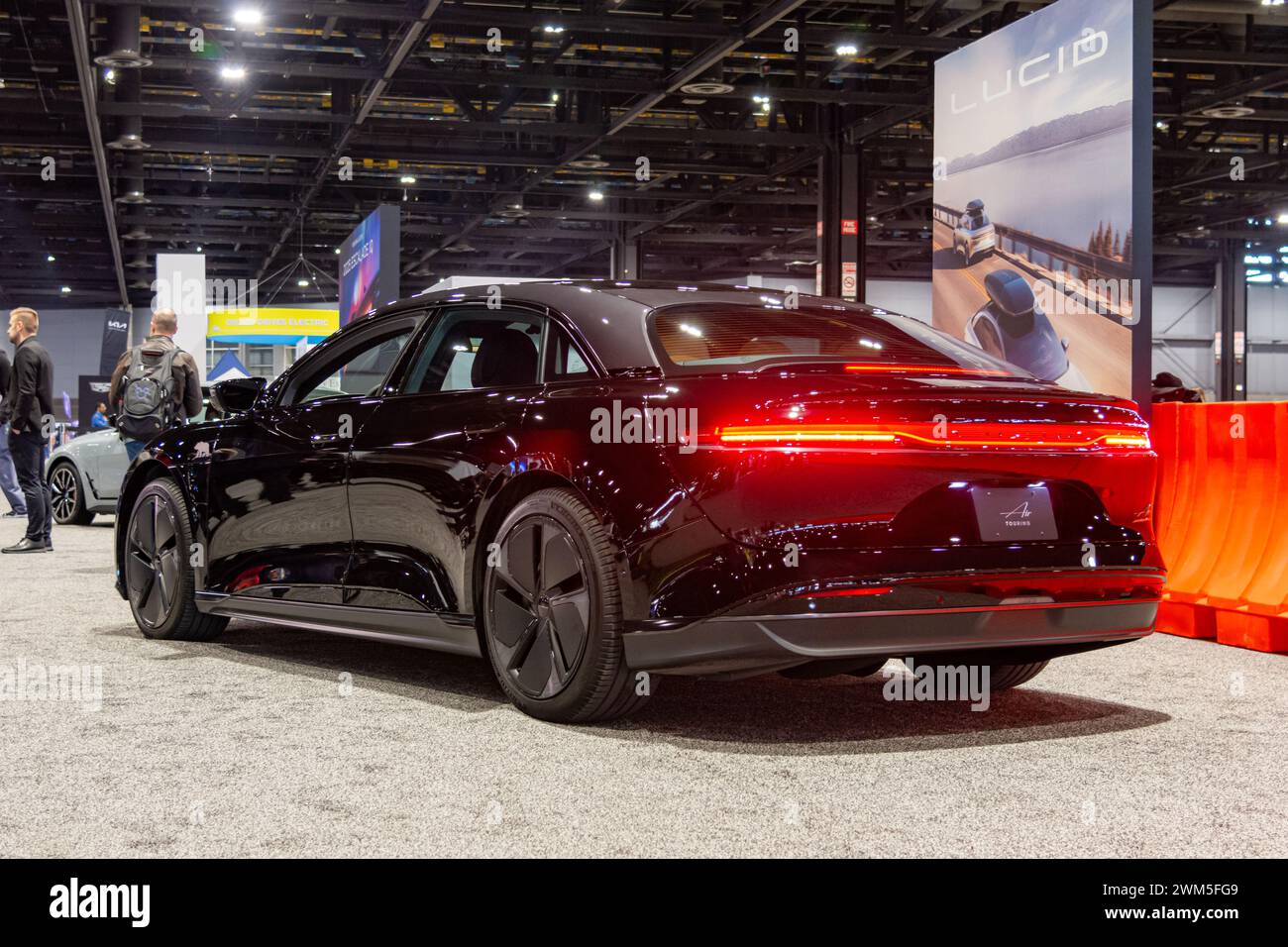 Chicago, IL, USA - February 8, 2024: Lucid Air Touring electric car on ...