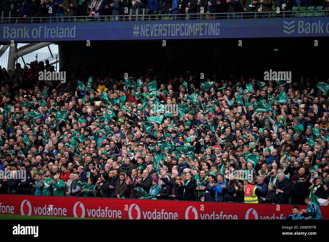 Ireland fans before the Guinness Six Nations match at the Aviva Stadium ...