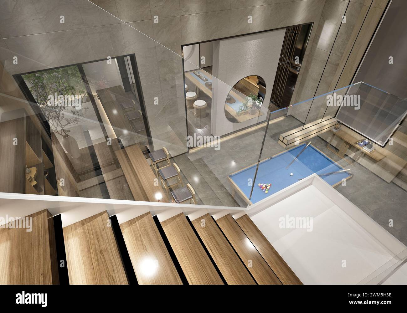 3d render of club house lounge Stock Photo - Alamy