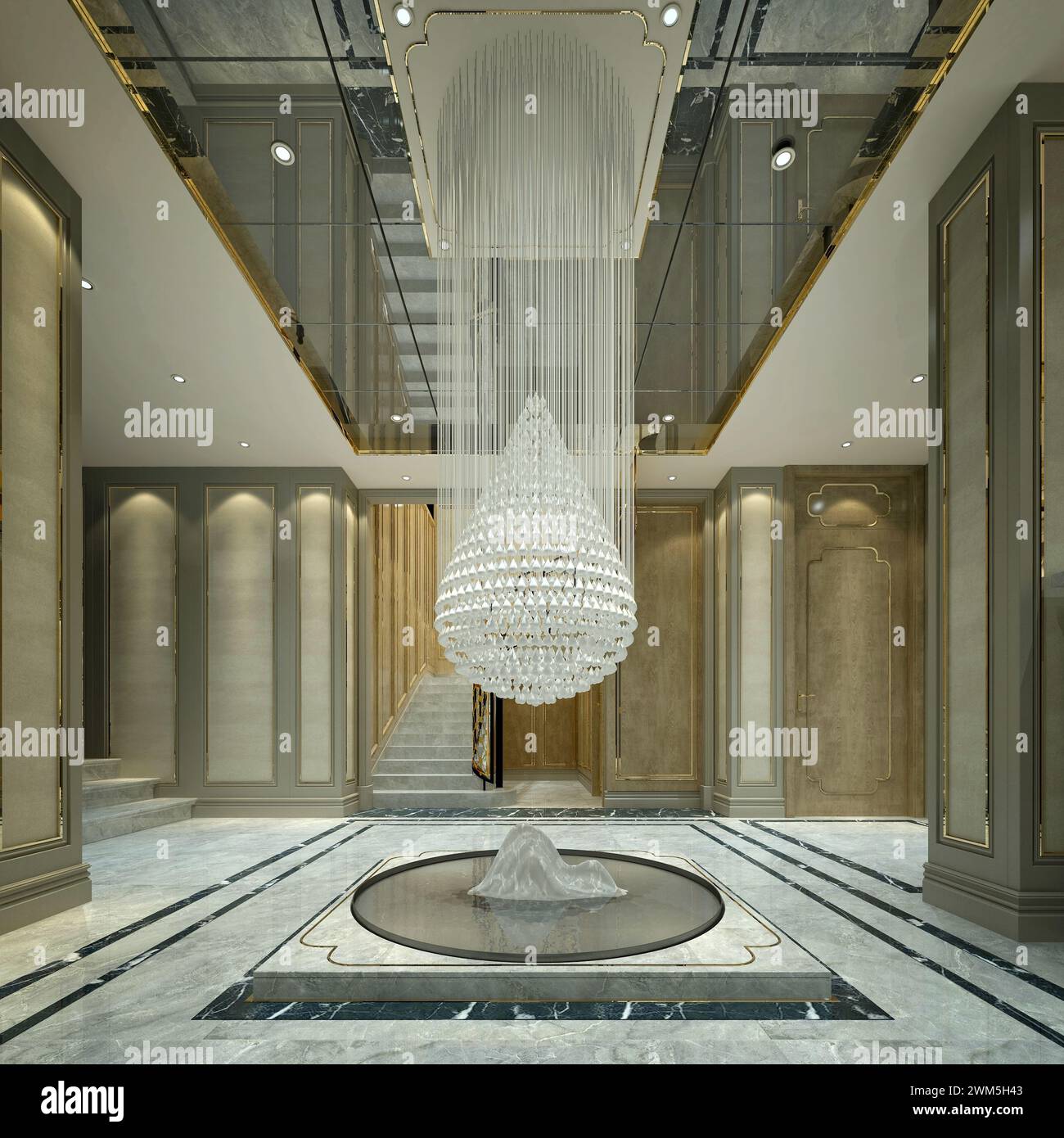 3d render of club house lounge Stock Photo - Alamy