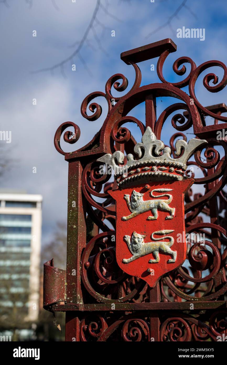 Berkshire Shield on the Gates of Forbury Gardens, Reading, Berkshire ...