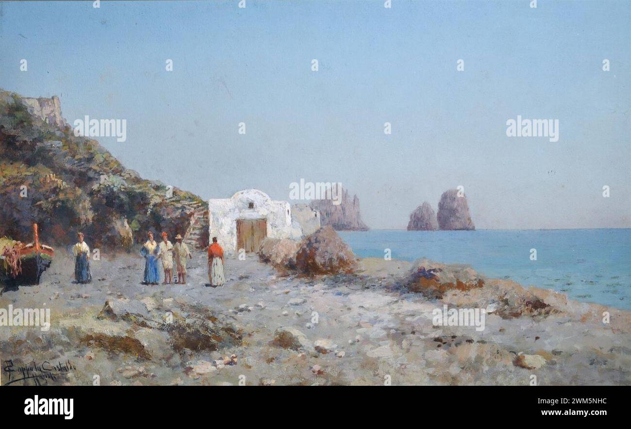 Beach in Capri (unknown date), by Francesco Coppola Castaldo Stock ...