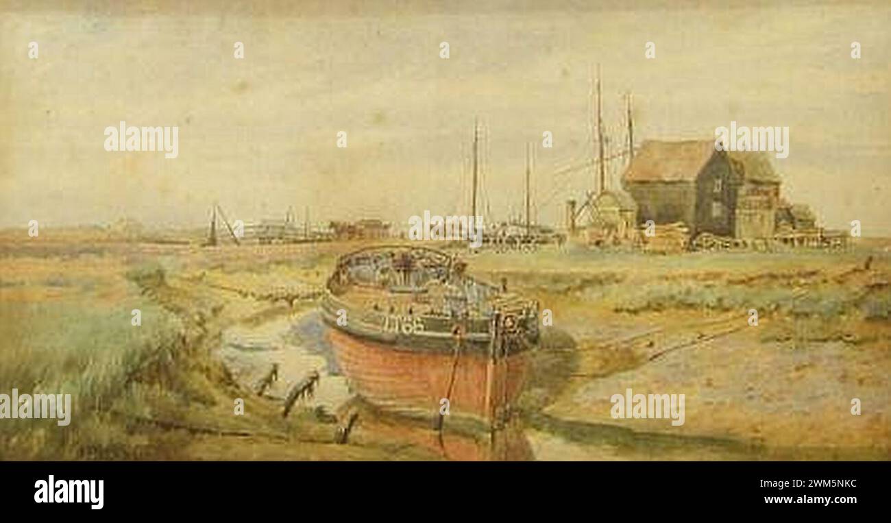 Beached Lowestoft Fishing-Boat by Berry Francis Berry Stock Photo - Alamy