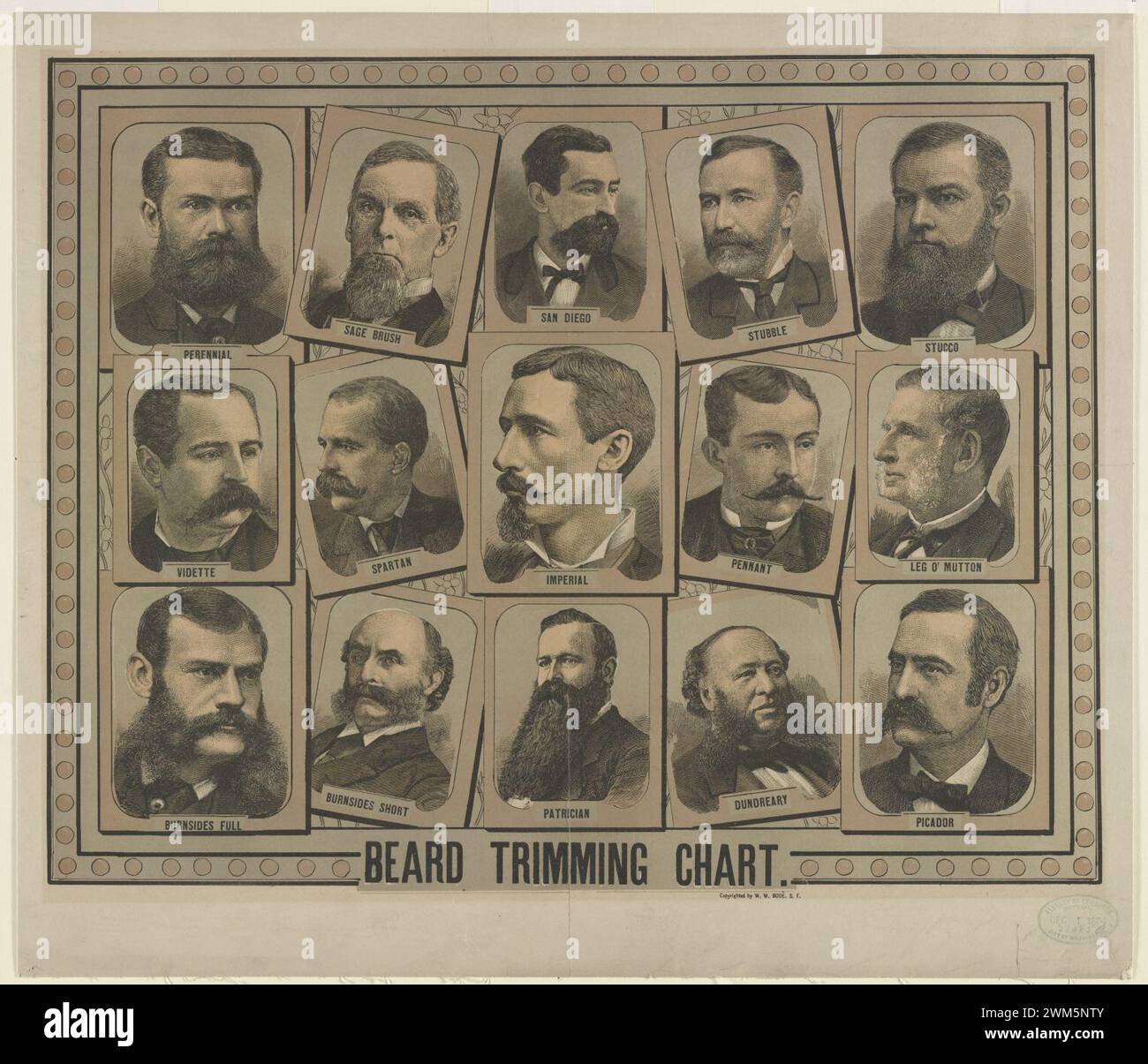 Beard trimming chart Stock Photo - Alamy
