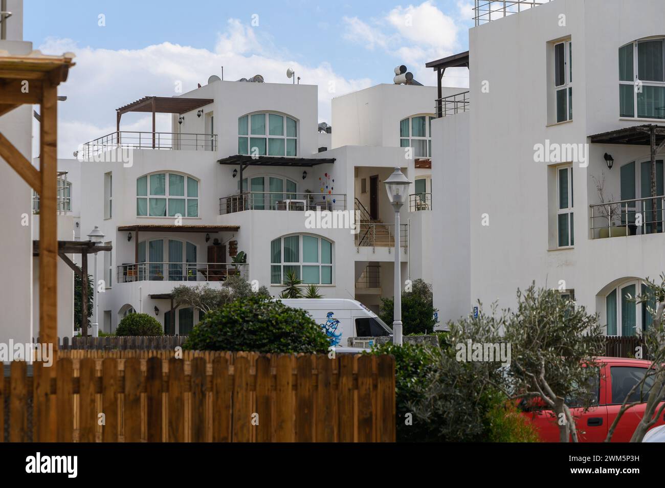 residential complex with white Mediterranean style villas Stock Photo ...