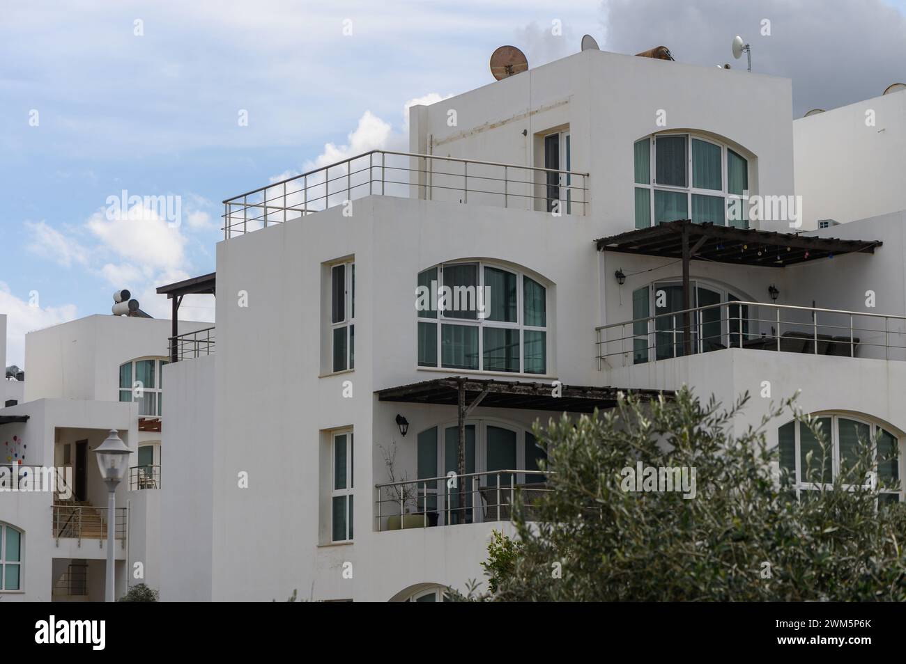 residential complex with white Mediterranean style villas 1 Stock Photo ...