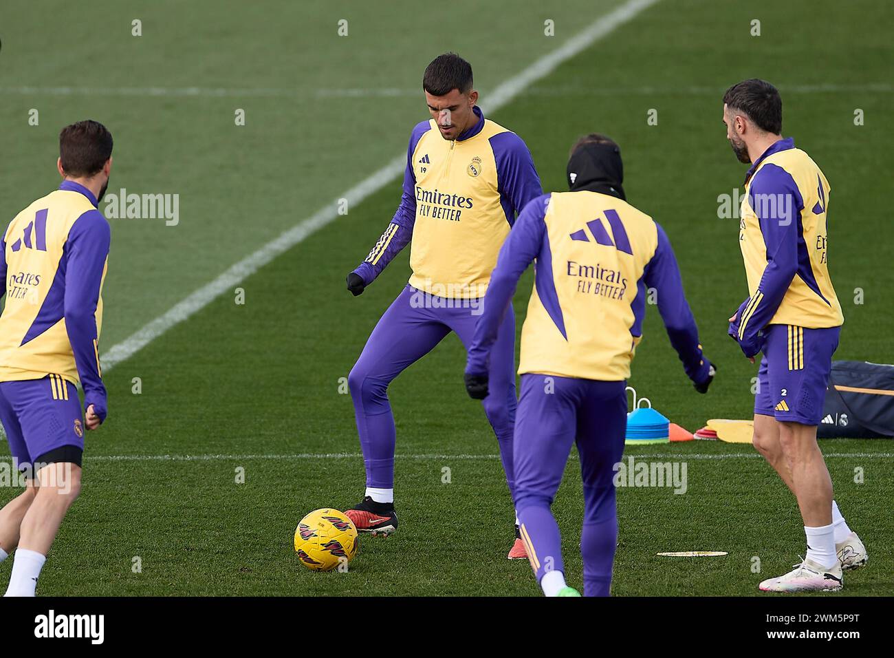 Daniel Ceballos of Real Madrid in action during the training session ...