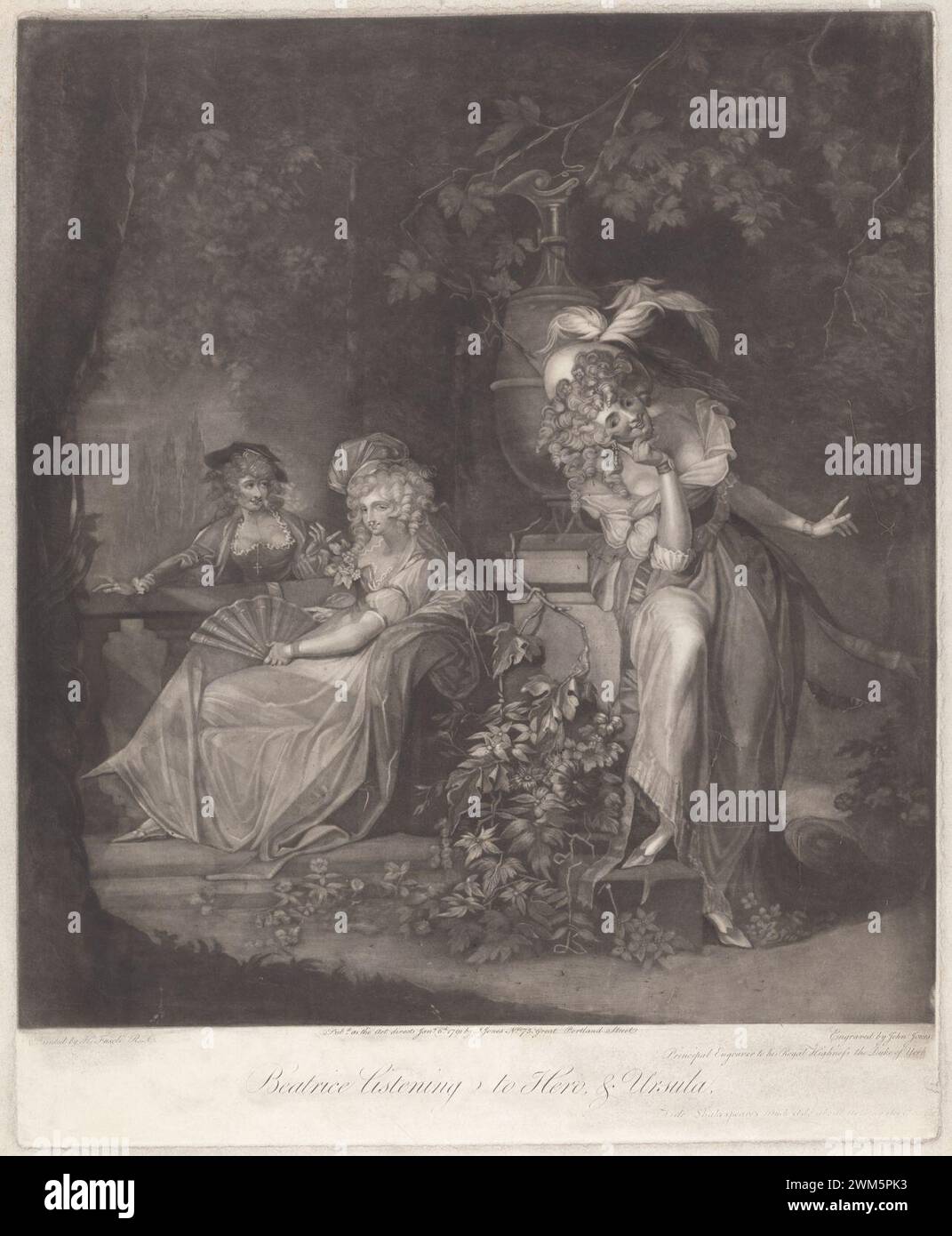 Beatrice, Hero and Ursula, John Jones, after Henry Fuseli Stock Photo ...
