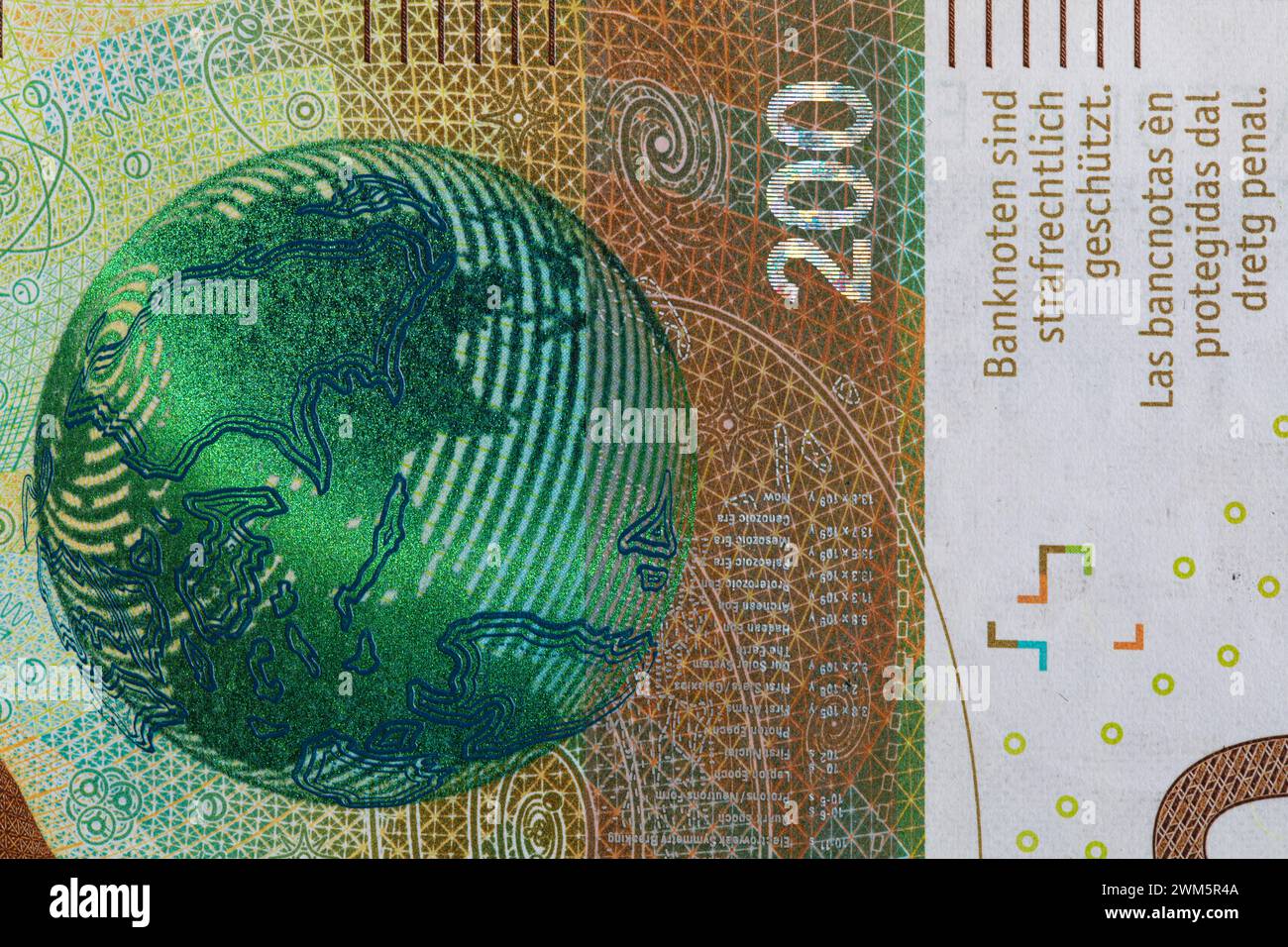 Closeup of 200 Swiss franc banknote for design purpose Stock Photo - Alamy