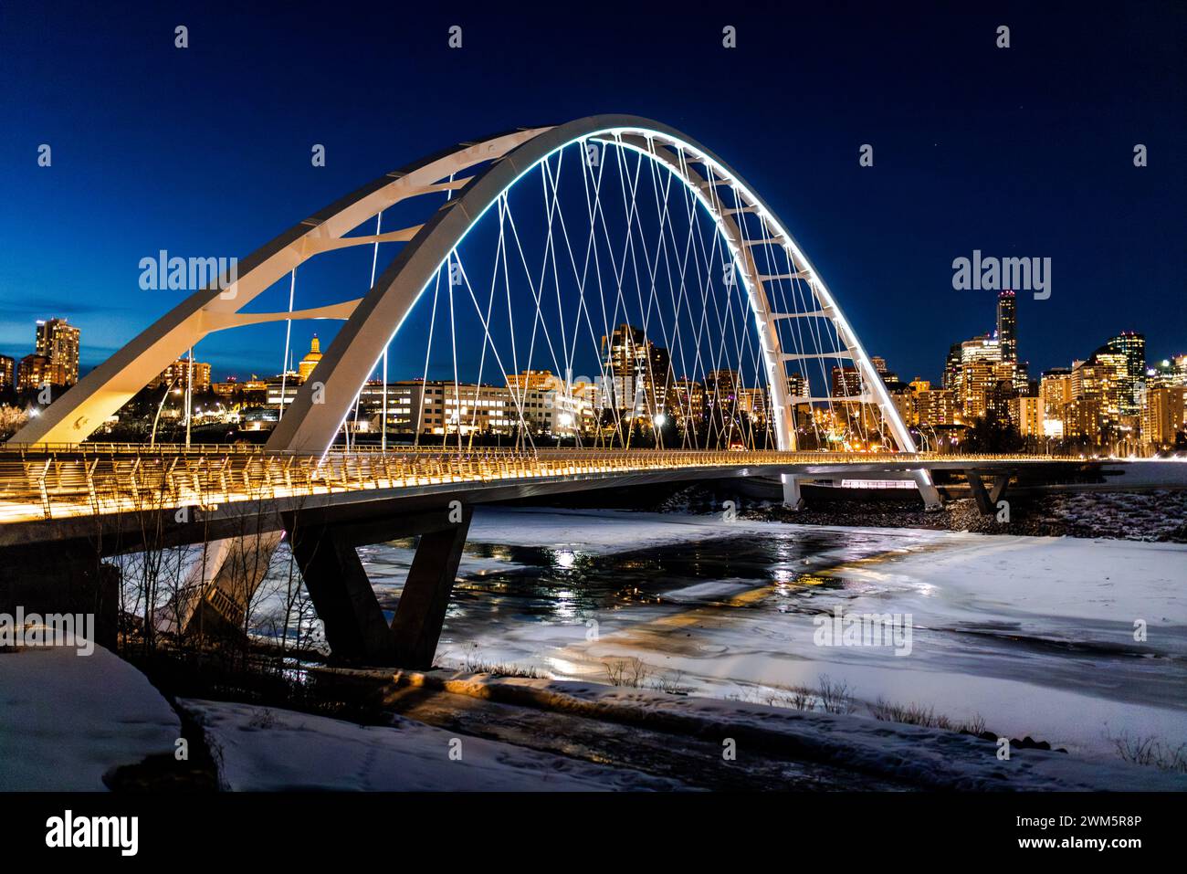 Edmonton, Canada - View over frozen North Saskatchewan River and ...