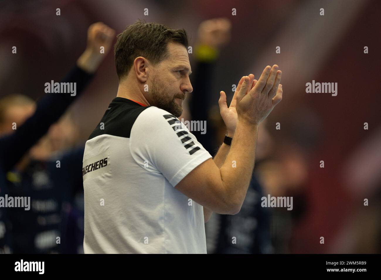 Arendal, Norway, February 24th 2024: Head coach Finn Kenneth Gabrielsen ...