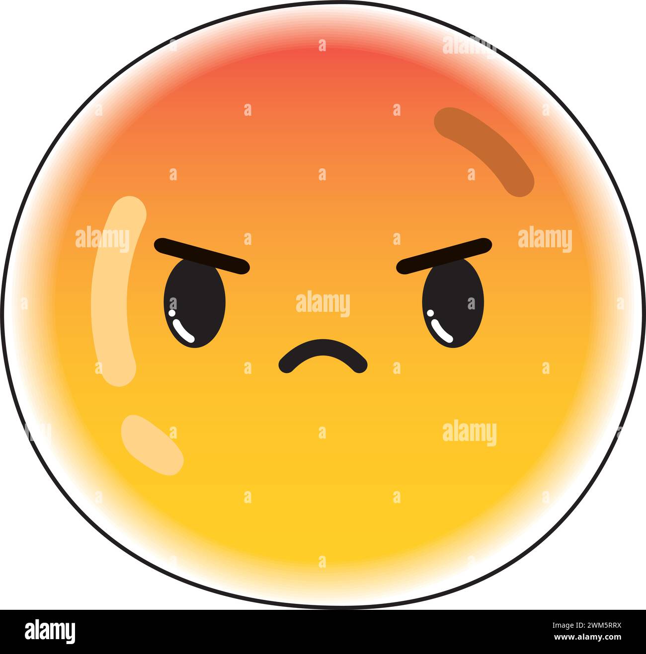 Cute angry emoji icon Vector Stock Vector Image & Art - Alamy