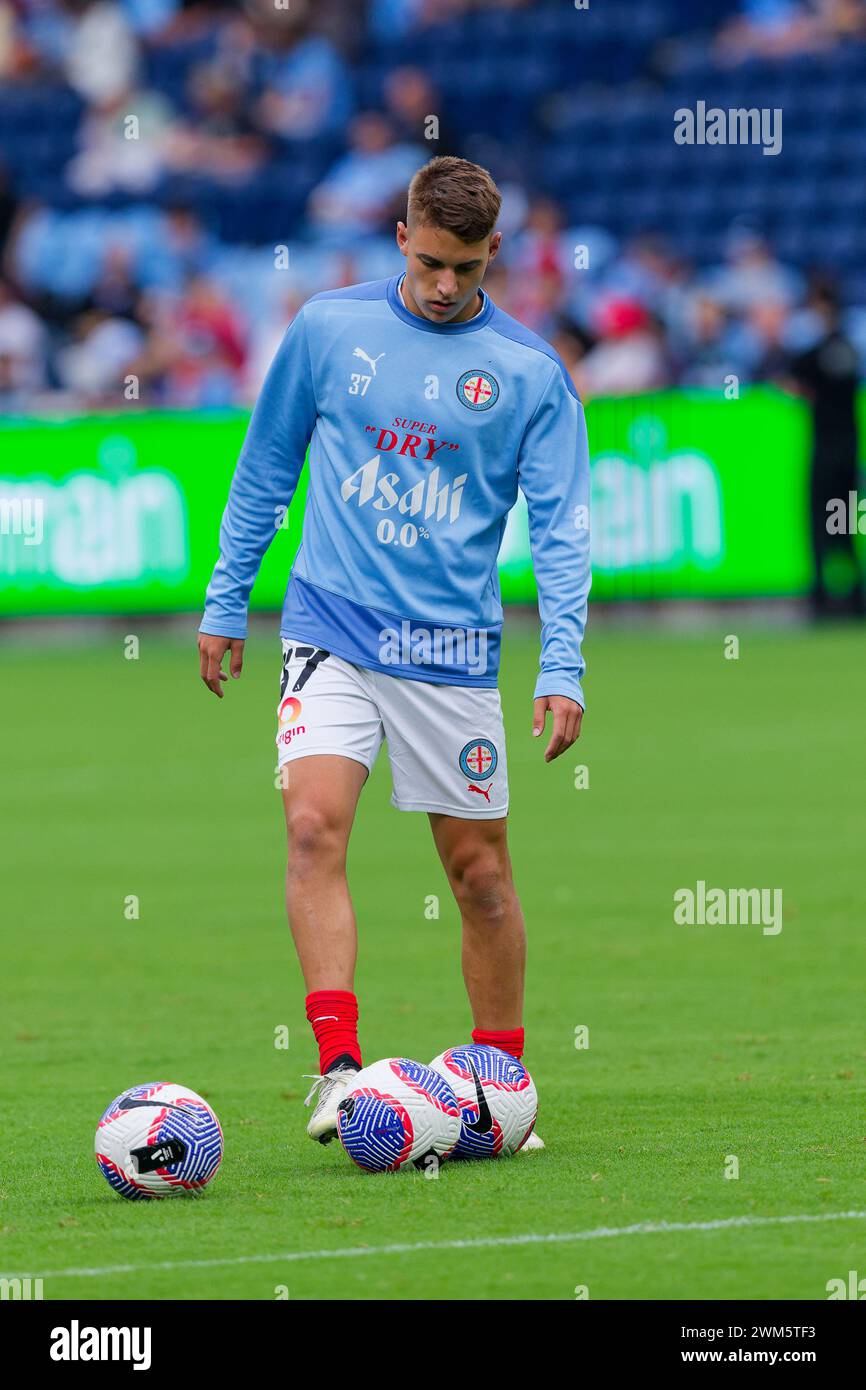 Max Caputo of Melbourne City warms up before the A-League Men Rd18 ...