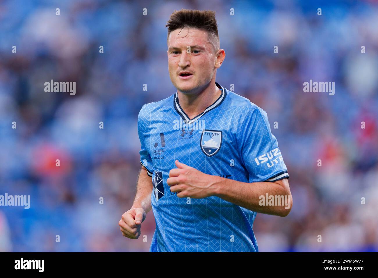 Sydney, Australia. 24th Feb, 2024. Joseph Lolley of Sydney FC runs to ...