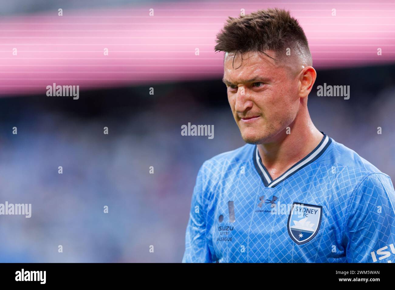 Sydney, Australia. 24th Feb, 2024. Joseph Lolley of Sydney FC looks on ...
