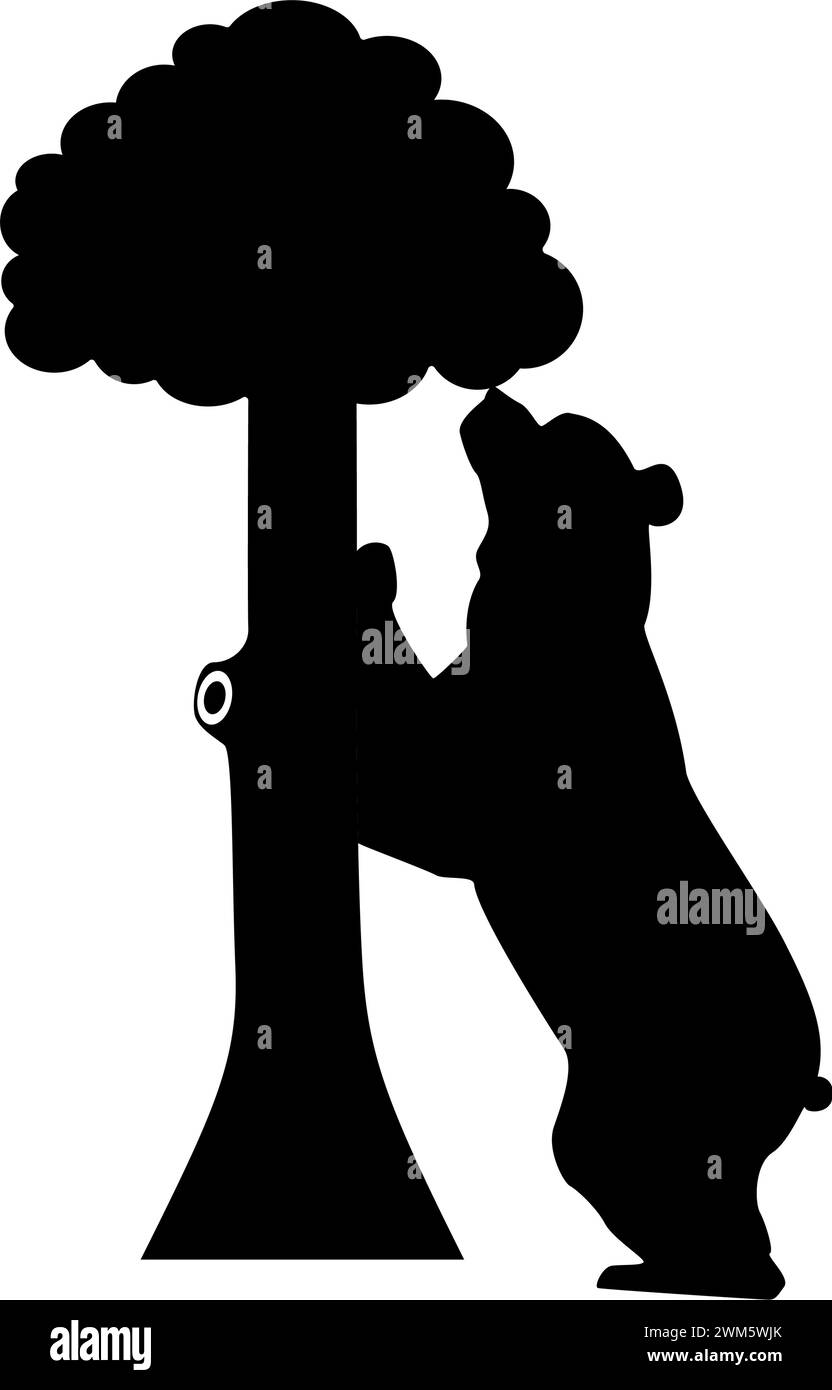 Silhouette of a bear in a tree Vector Stock Vector Image & Art - Alamy