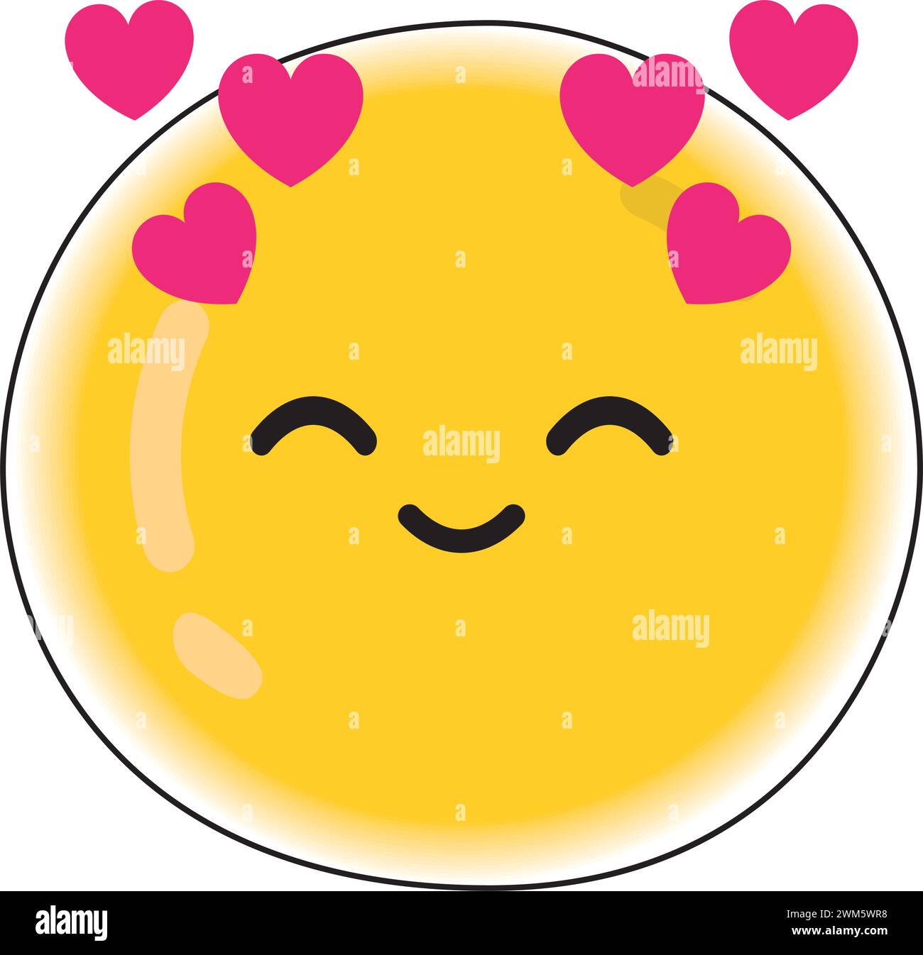 Cute happy in love emoji icon Vector Stock Vector Image & Art - Alamy