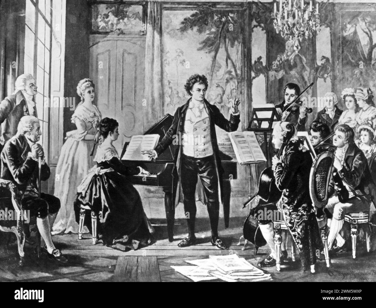 Beethoven conducting a quartet Stock Photo - Alamy