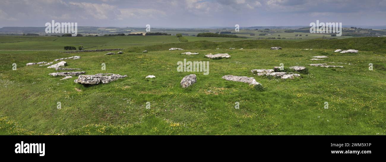 Arbor Low Henge Stone Circle, near the village of Monyash, Peak ...