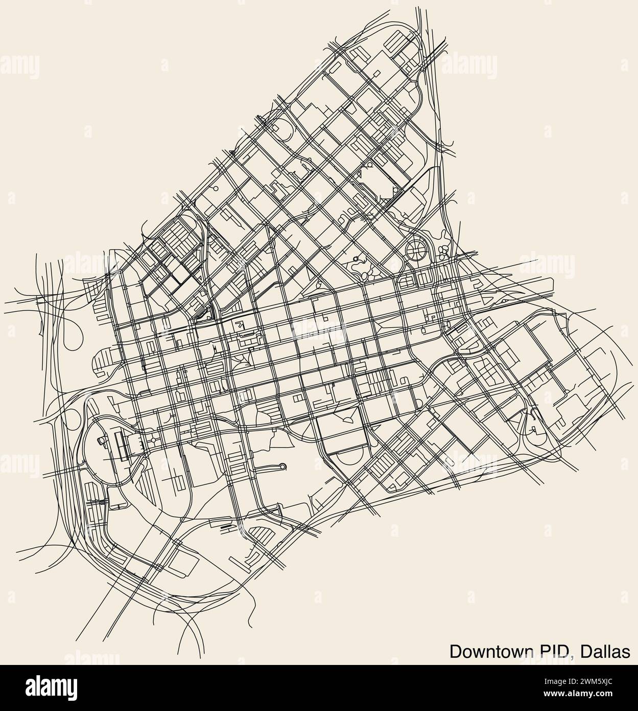 Street roads map of the DOWNTOWN Public Improvement District ...