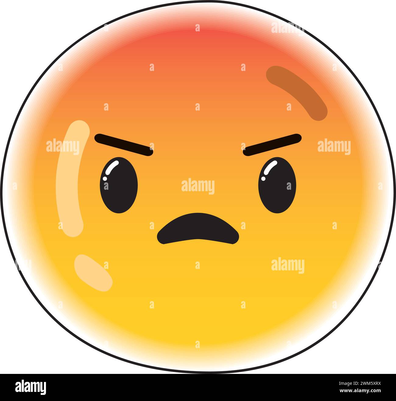 Cute angry emoji icon Vector Stock Vector Image & Art - Alamy