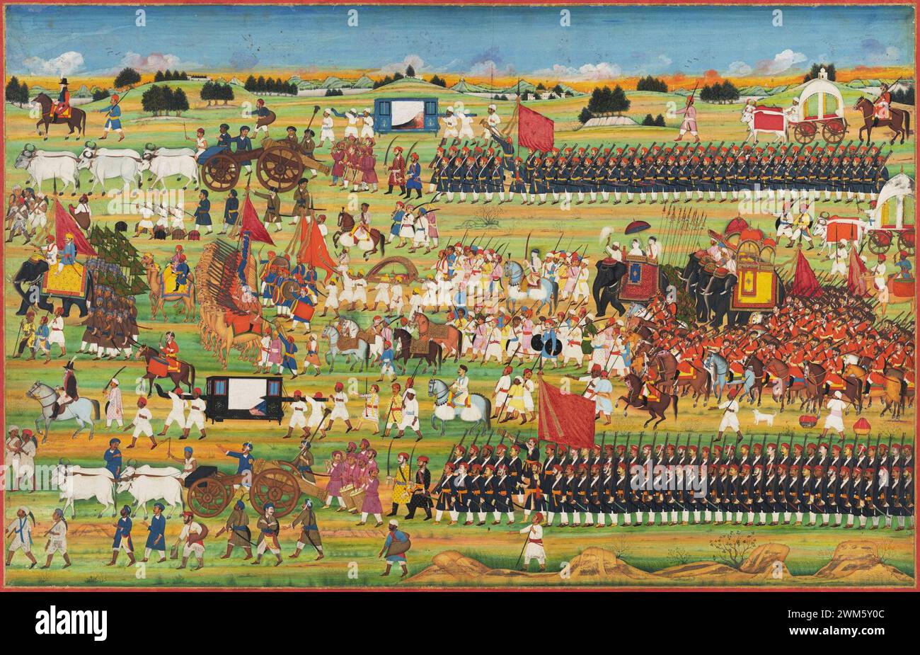 Begum Samru and her army Stock Photo - Alamy