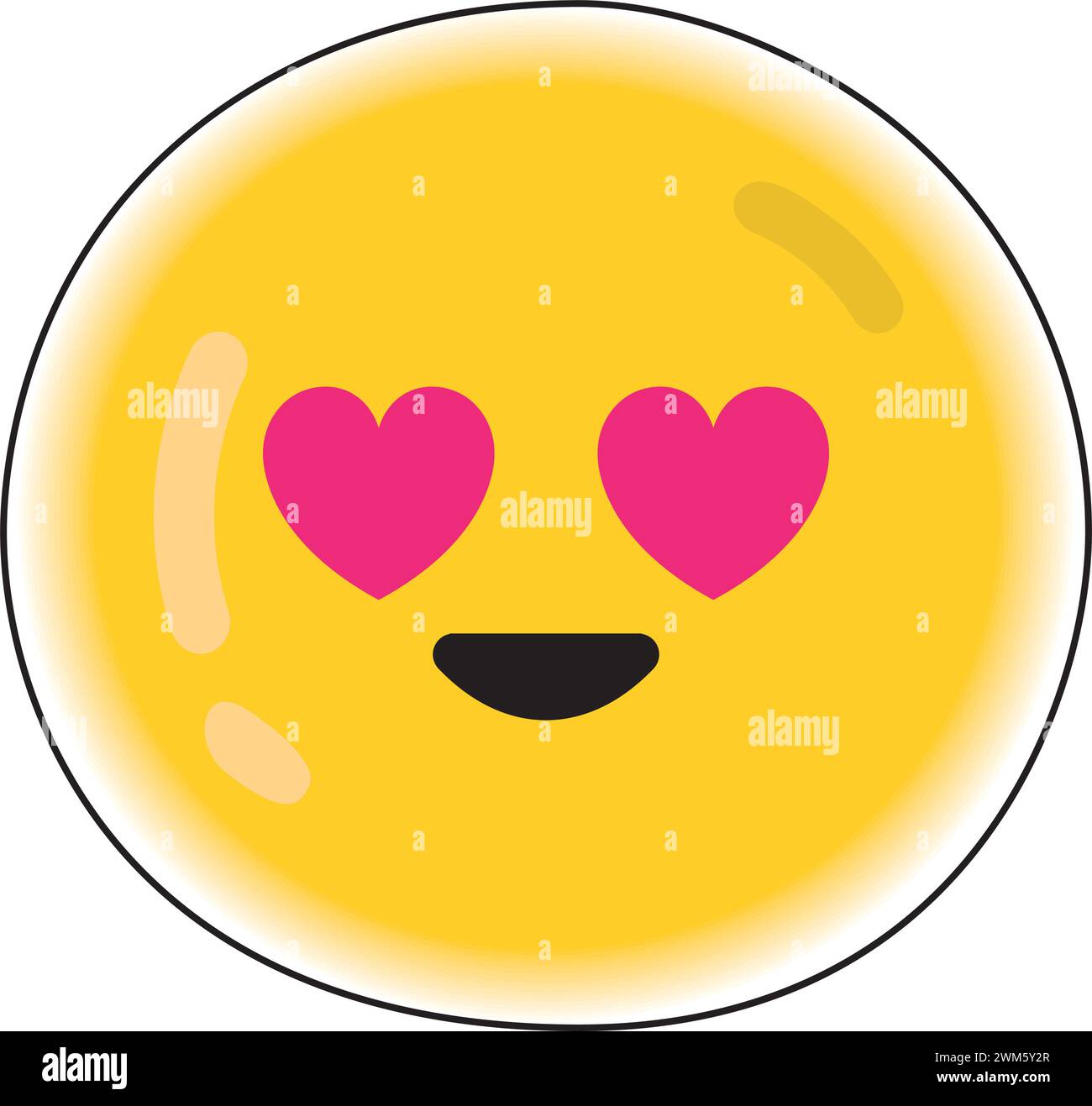 Cute happy in love emoji icon Vector Stock Vector Image & Art - Alamy