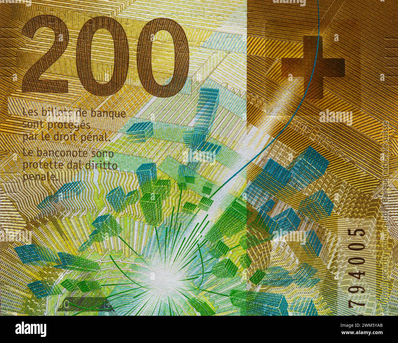 Closeup of 200 Swiss franc banknote for design purpose Stock Photo - Alamy