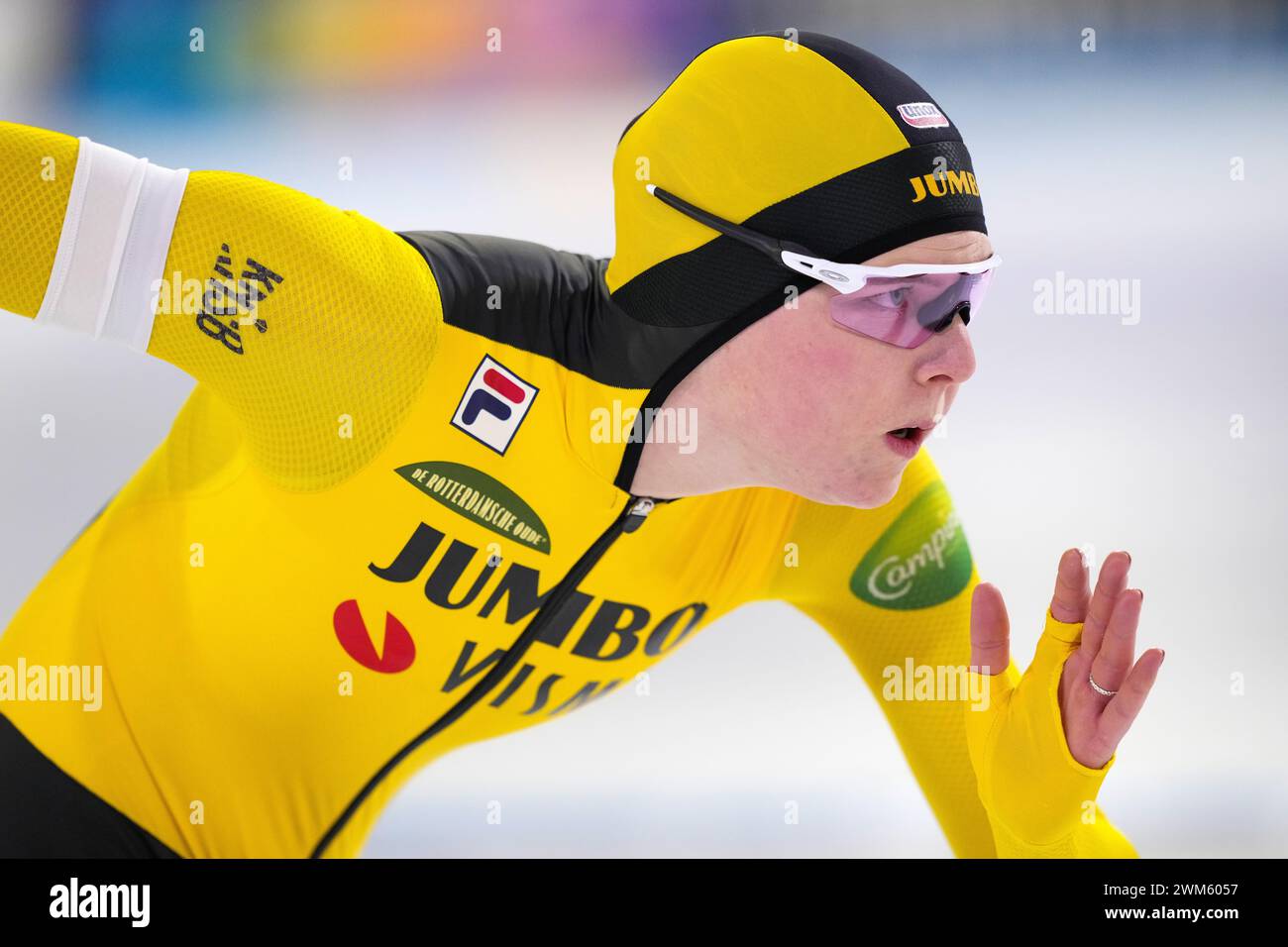 Heerenveen, Netherlands. 24th Feb, 2024. HEERENVEEN, NETHERLANDS - FEBRUARY 24: Myrthe de Boer ...