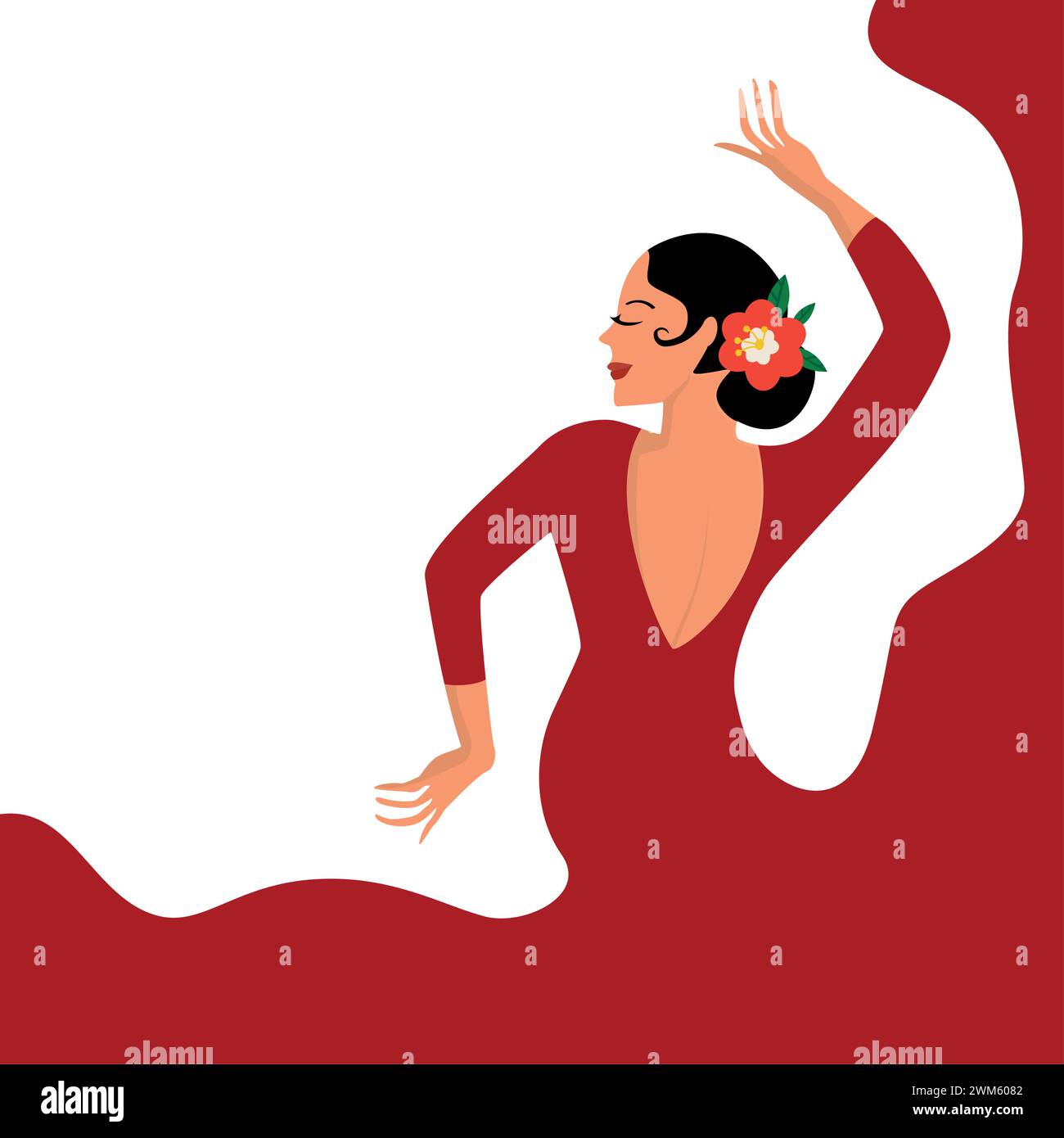 Isolated Typical Spanish Flamenco Dancer Vector Stock Vector Image And Art Alamy