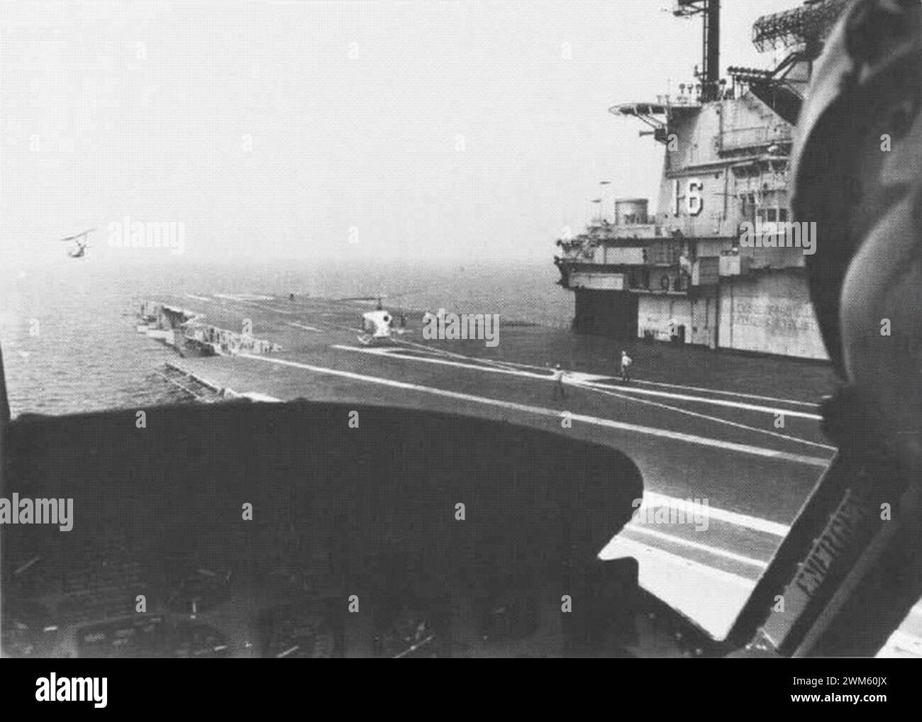 Bell TH-1L Hueys aboard USS Lexington (CVT-16), in the early 1970s ...