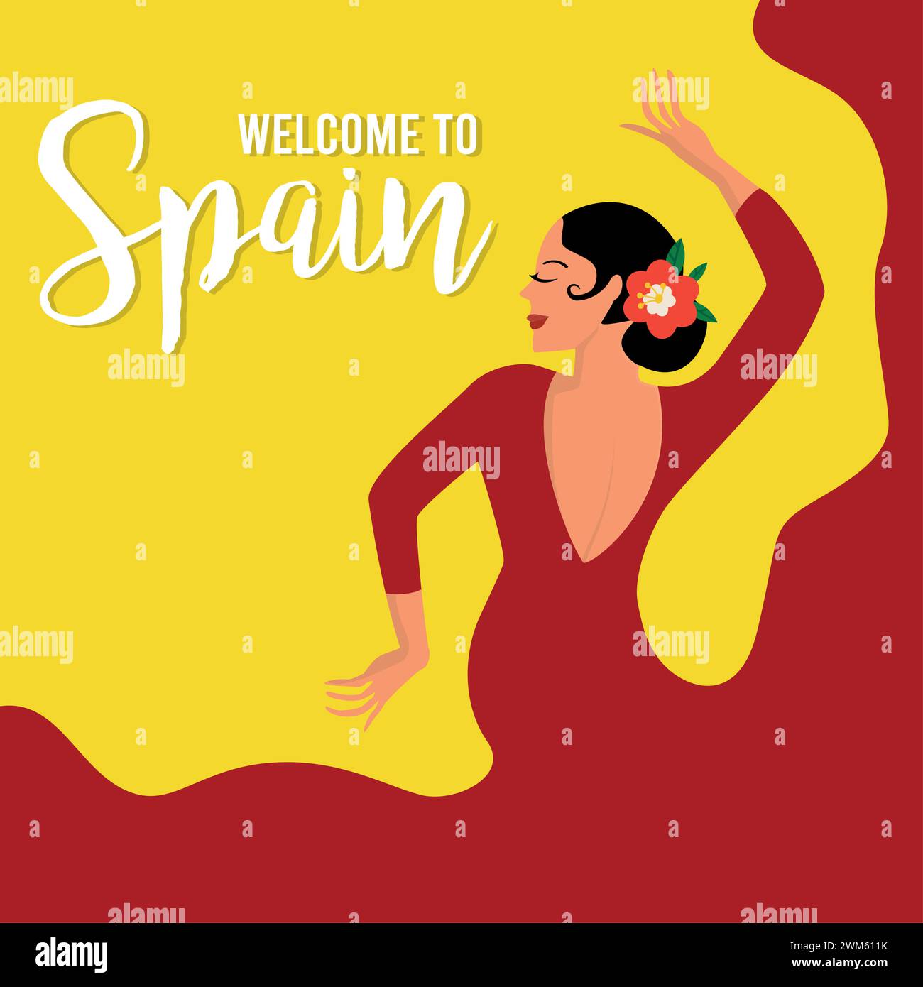 Isolated typical spanish flamenco dancer Vector Stock Vector Image ...
