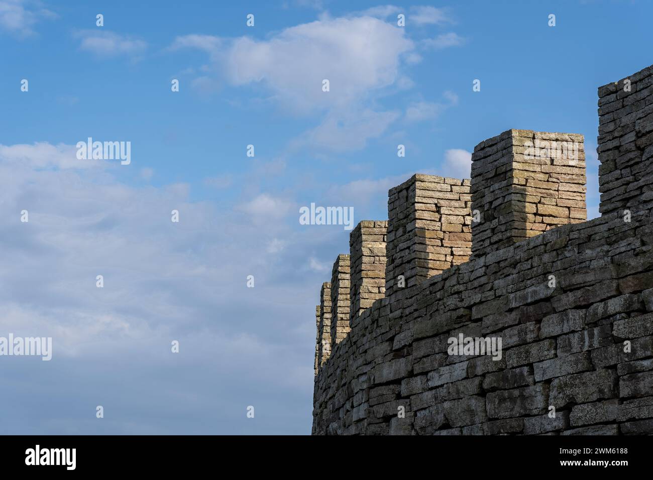 The stone wall of the Viking castle in Oland, Sweden Stock Photo - Alamy