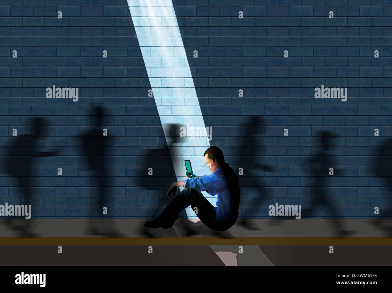 A man looks for a cell signal on urban, man, reception, cellular signal ...