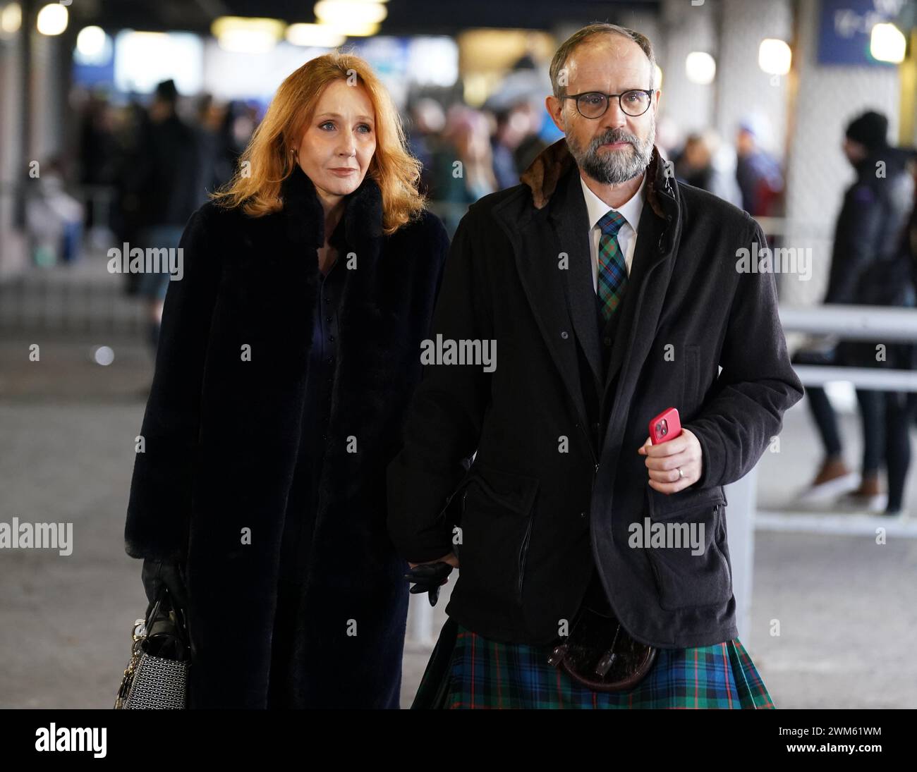 J. K. Rowling and Neil Murray arrive for the Guinness Six Nations match ...