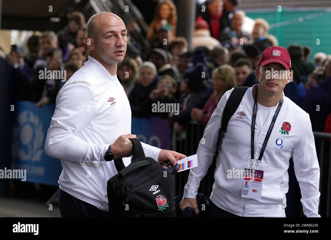 England head coach Steve Borthwick arrives for the Guinness Six Nations match at the Scottish ...