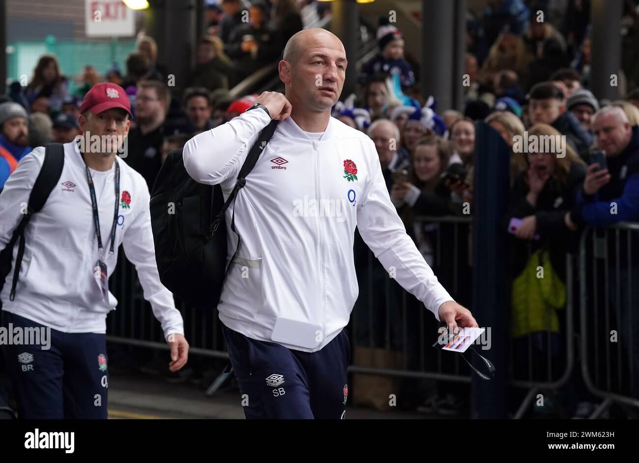 England head coach Steve Borthwick arrives for the Guinness Six Nations match at the Scottish ...