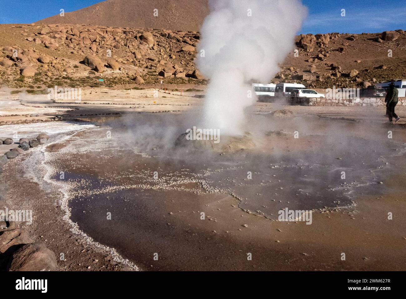 Tatio Geysers, San Pedro de Atacama, Chile. Volcanic hot springs that ...