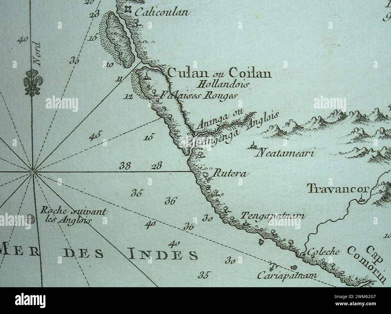 Bellin's map of its immediate vicinity Stock Photo - Alamy