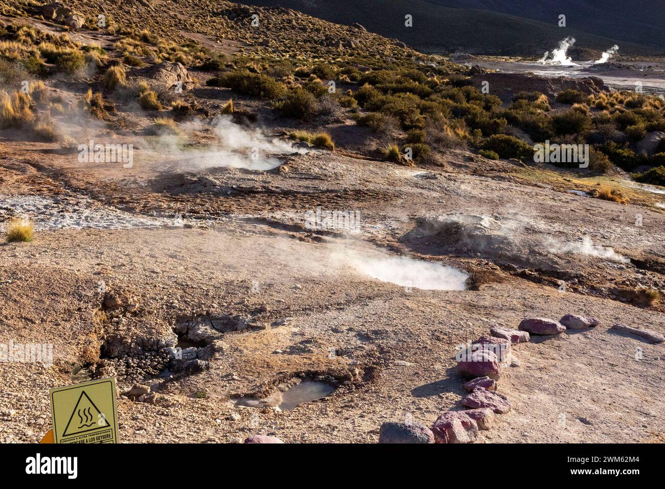 Tatio Geysers, San Pedro de Atacama, Chile. Volcanic hot springs that ...