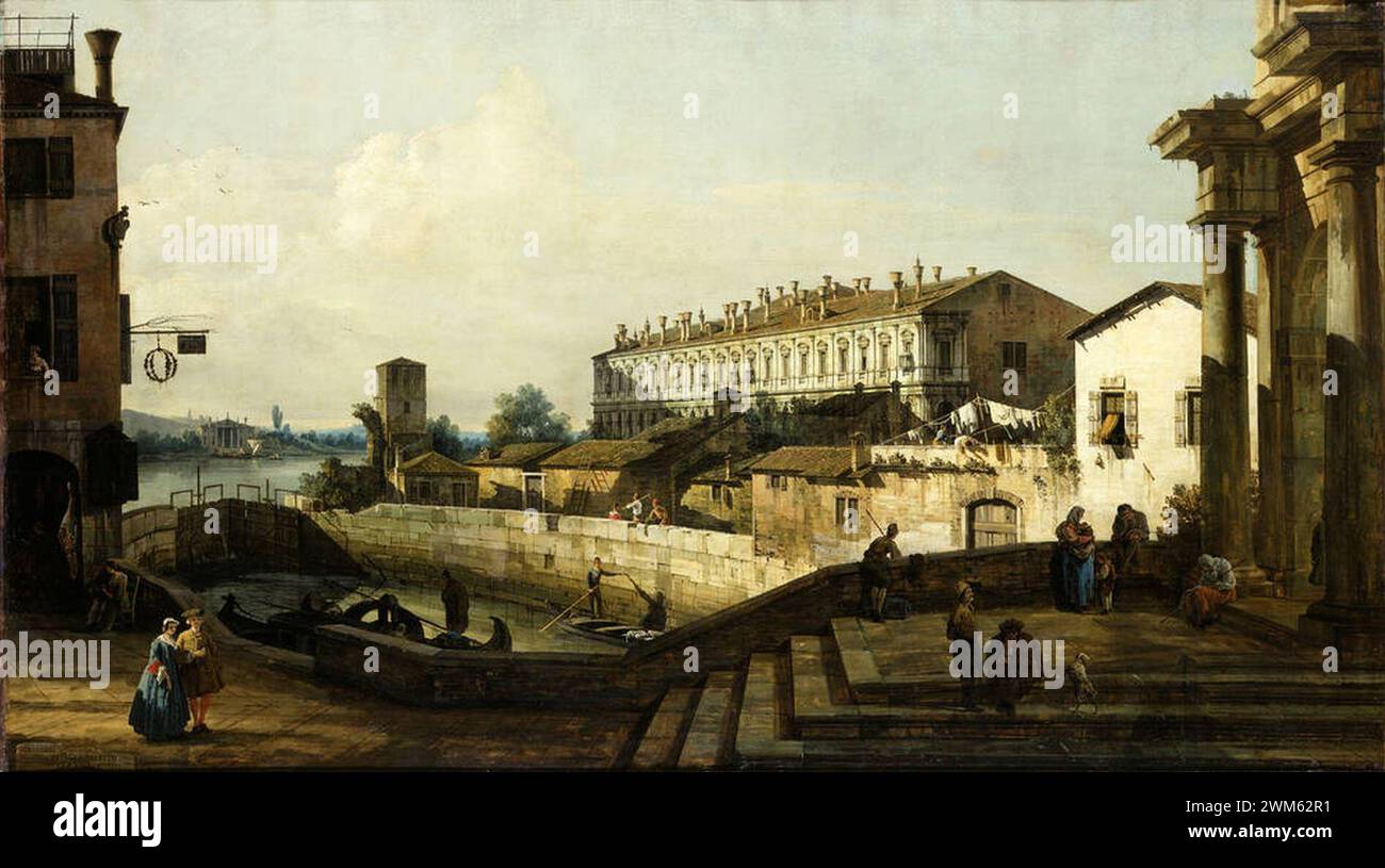 Bellotto - Capriccio mit der Schleuse von Dolo, 1748, Gal.-Nr. 603 ...