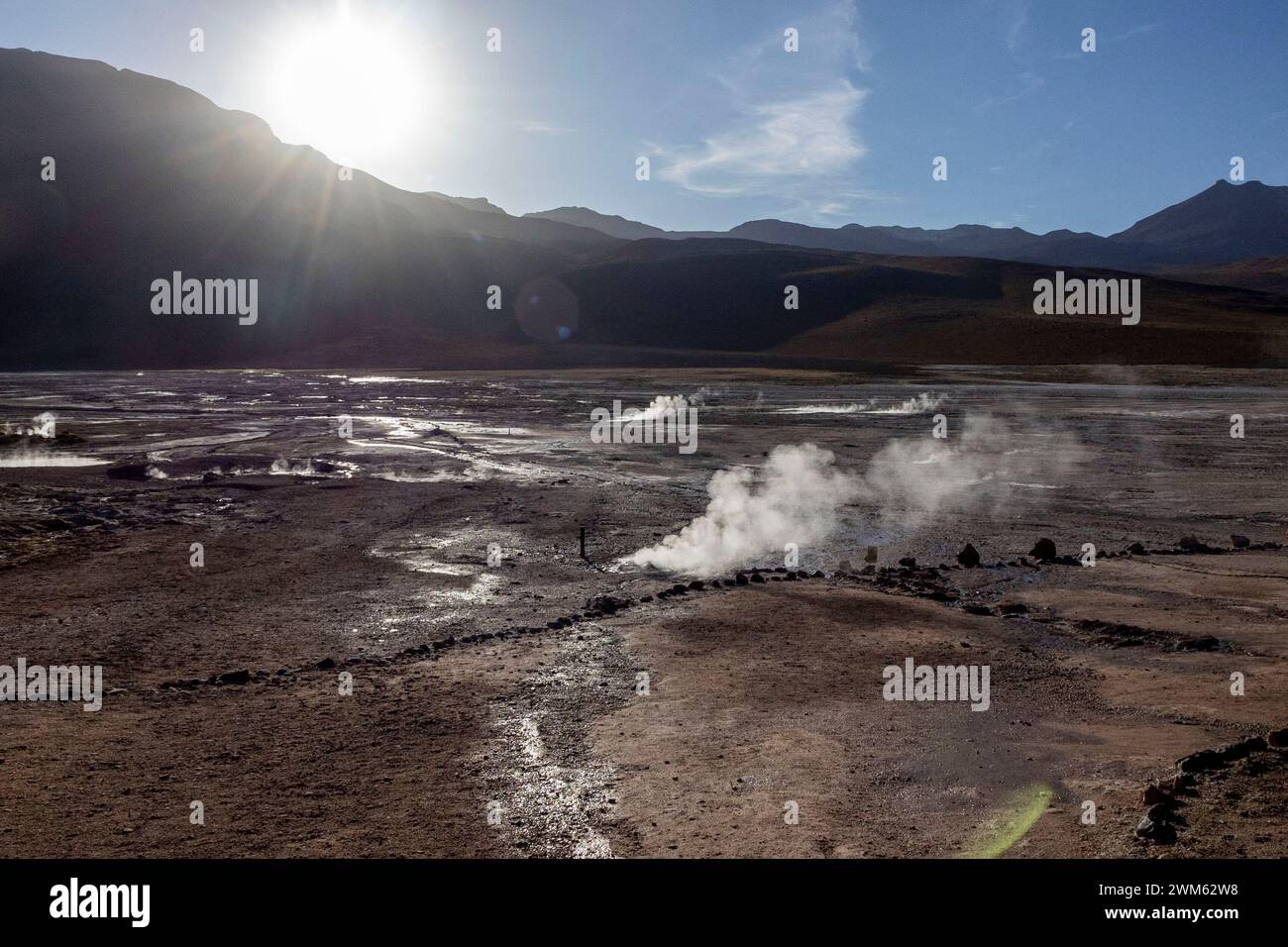 Tatio Geysers, San Pedro de Atacama, Chile. Volcanic hot springs that ...