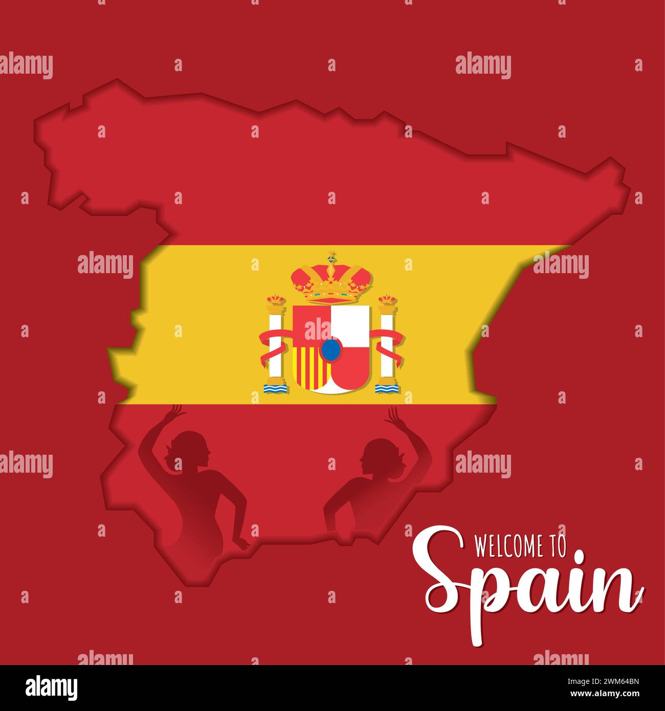 Isolated map of spain with flag Vector Stock Vector Image & Art - Alamy