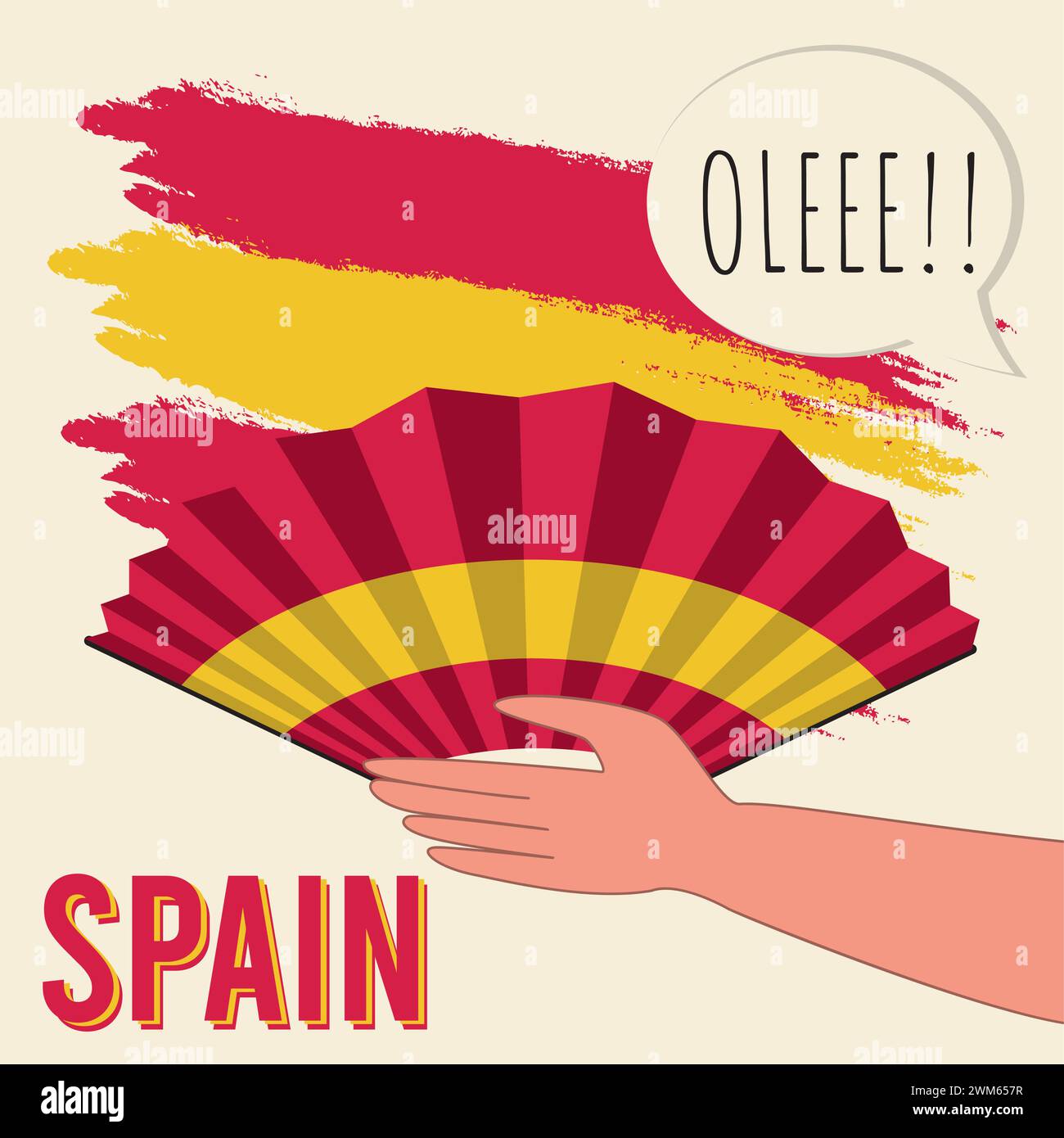 Isolated flag of Spain with a hand fan Vector Stock Vector Image & Art ...
