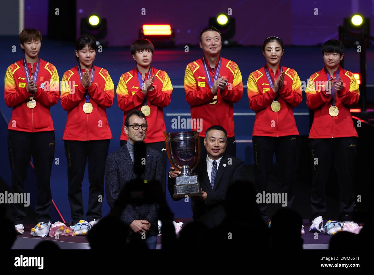 Busan, South Korea. 24th Feb, 2024. Team China celebrate in the ...