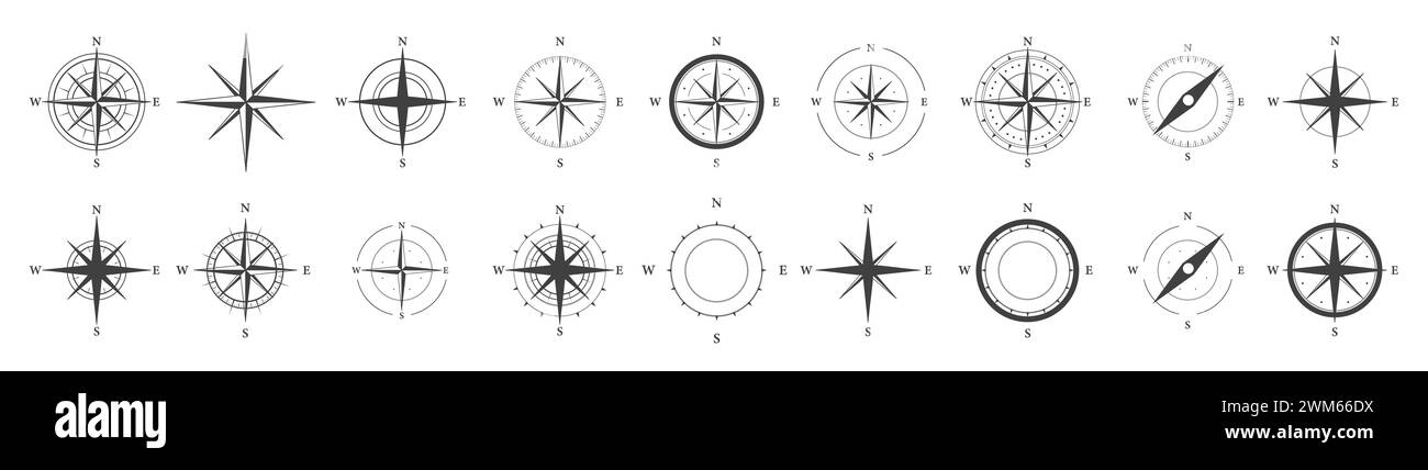 Simple compass hi-res stock photography and images - Alamy