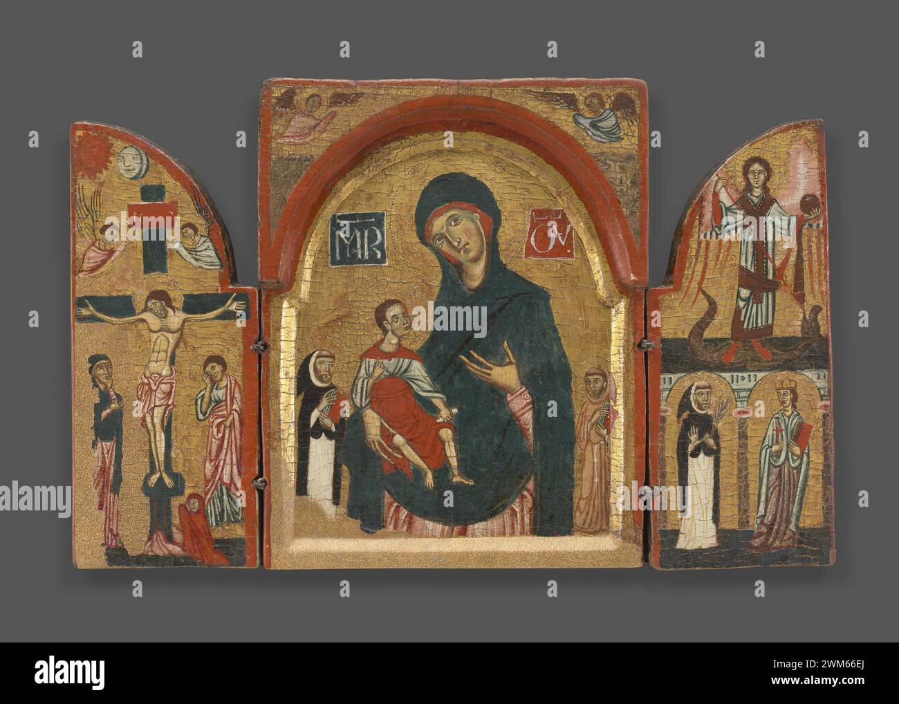 Triptych: Virgin and Child with Saints Dominic and Francis; Crucifixion with Penitent Magadalen ...